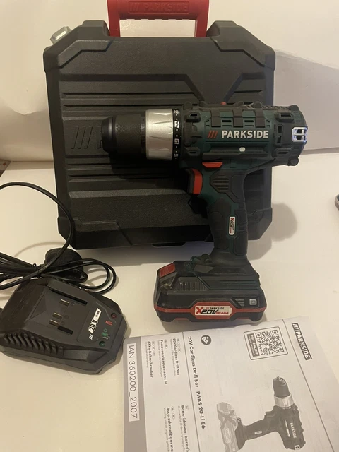 PARKSIDE PABS 20-LI E6 1x battery+charger, case vgc £19.00 - PicClick UK