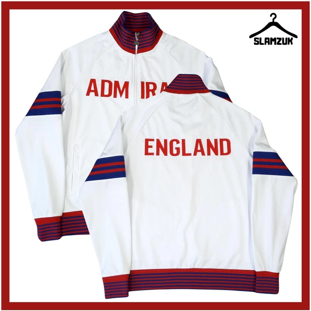ENGLAND FOOTBALL JACKET Admiral Small Retro Soccer Training Track Top ...