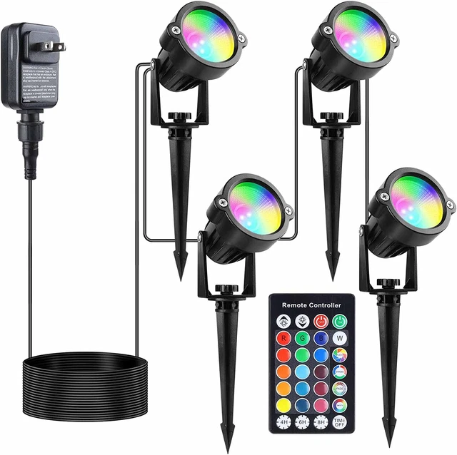 COLOR CHANGING SPOTLIGHTS, RGB Yard Spot Lights, Colored IP65 ...