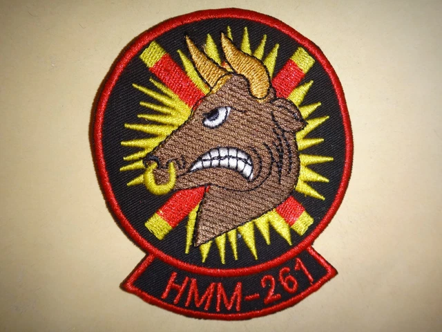 VIETNAM GUERRE USMC Marine Moyen Hélicoptère Escadron HMM-261 Brassage ...