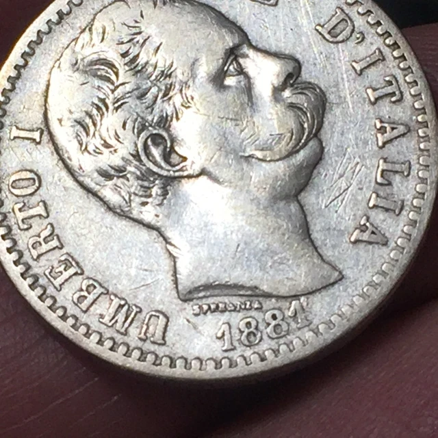 MONETA COIN REGNO D'italia Re Umberto I° Savoia 2 Lire 1881 Argento EUR ...