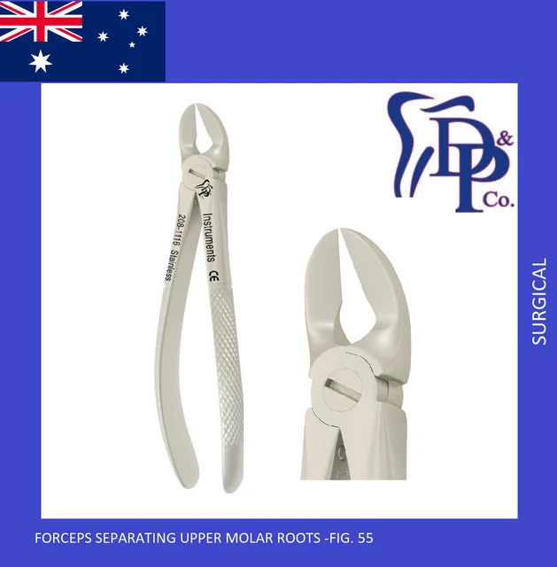 DENTAL SURGICAL FORCEPS Separating Upper Molar Roots -Fig. 55 $23.00 ...