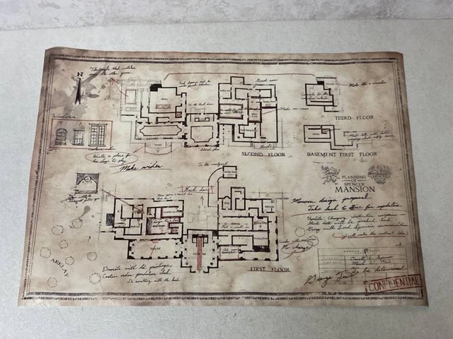 RESIDENT EVIL MAP Of the Spencer Mansion Fabric Poster Jo-Db £105.69 ...