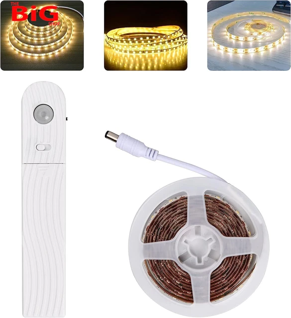 MOTION SENSOR LED Strip Lights Self-Adhesive, 2 M Battery LED Strip ...