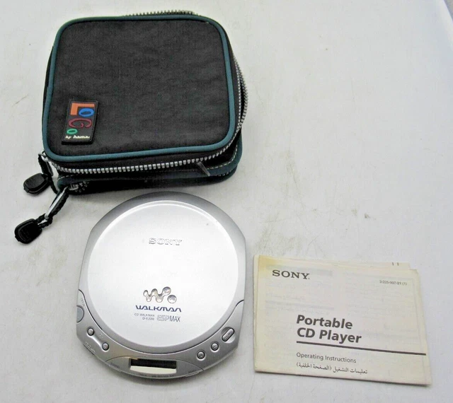 VINTAGE SONY WALKMAN Portable CD Player D-E220 with carrier case £27.00 - PicClick UK