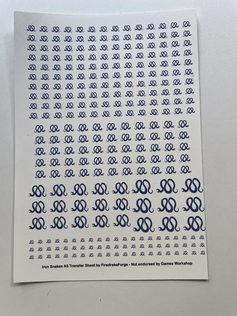 WARHAMMER 40K ULTRAMARINES Iron Snakes Custom Transfer Sheet A5 £5.99 ...