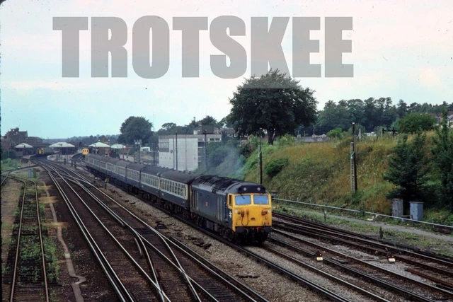 35MM SLIDE BR British Rail Diesel Loco Class 50 50024 Basingstoke 1980 ...