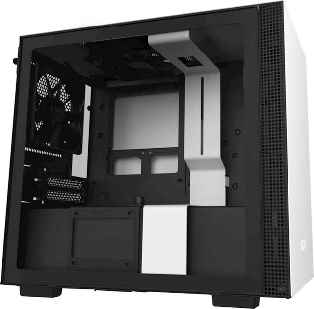 NZXT - H210 Mini ITX Tower Case with Tempered Glass - Black/Matte White ...