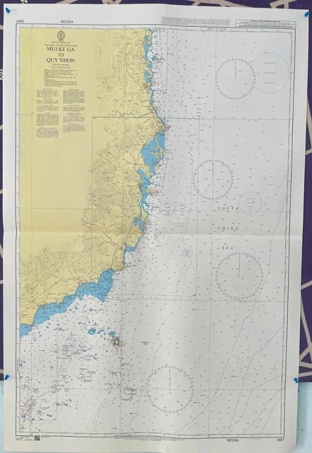 AMIRAUTÉ 3987 SUD Chine Mer Vietnam Mui Ke Ga Pour Quy Nhon Carte Chart ...