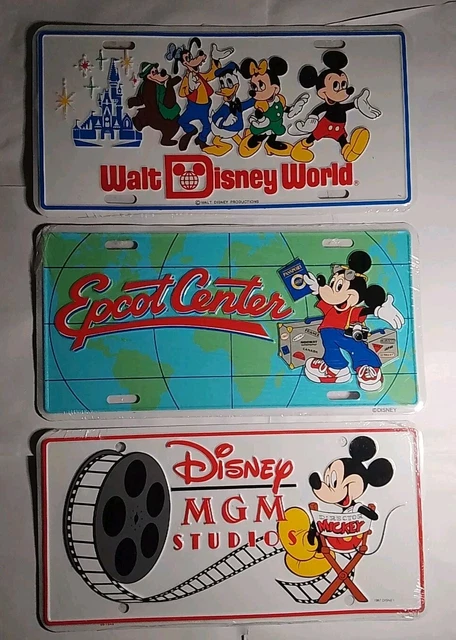 MICKEY MOUSE LICENSE PLATE MGM Studios, Epcot Center, Disney World 1997 ...