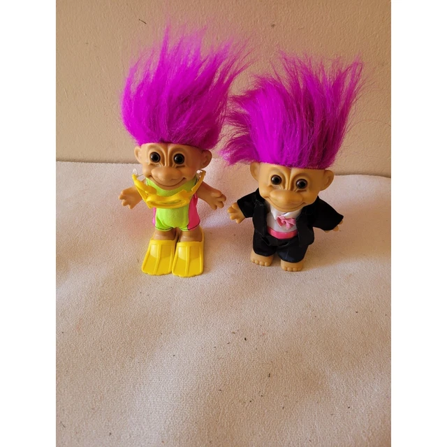 VINTAGE RUSS Pink Hair Scuba Diver & Tuxedo Troll Doll 1990’s Great ...