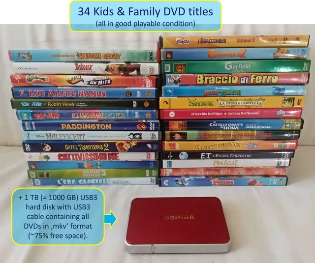 KIDS & FAMILY 34 DVD collection (multilanguage) + MKV copies on 1 TB ...