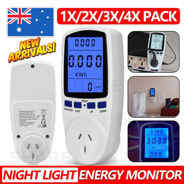 AU PLUG 240V Watt Meter Power Energy Monitor Equipment Electricity ...