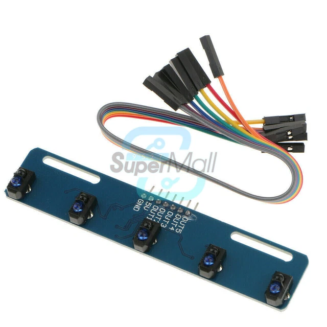 5 WAY TRACKING Sensor Obstacle Avoidance Infrared Line Sensor Module TCRT5000L- EUR 12,08 ...