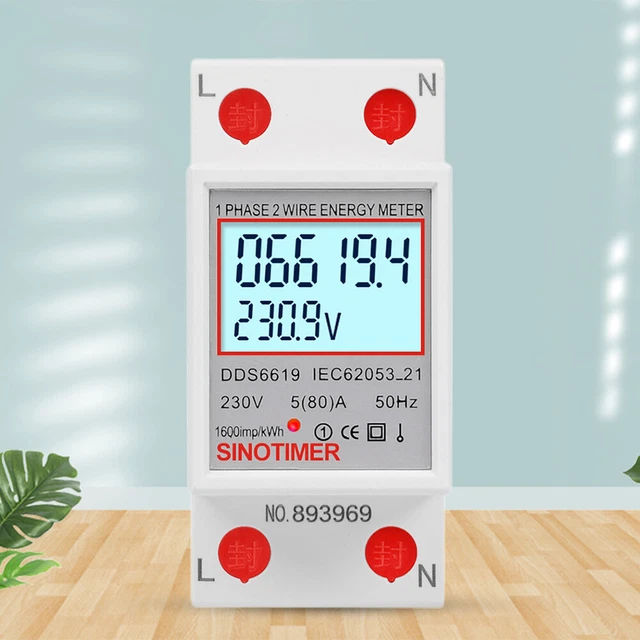 DIGITAL KWH ELECTRIC Meter LCD Display 220V 230V Power Meter 50 60Hz ...