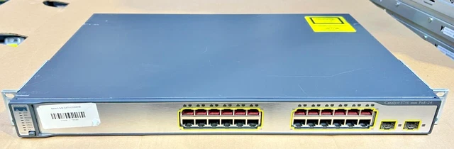 CISCO CATALYST SWITCH 3750 24-Port POE 10/100 2xSFP WS-C3750-24PS-S V05 $64.99 - PicClick AU