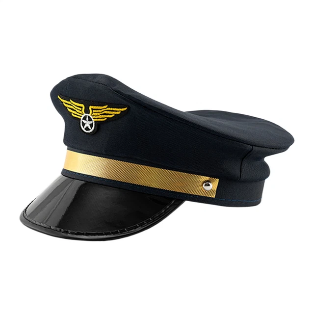 CUSTOM UPSCALE PILOT Cap Uniform Hat Airline Captain Hat Party Cap ...