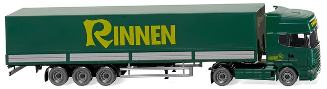 WIKING, SCANIA 4X2 R420 Topline Rinnen avec semi caisse rigide 3 ...