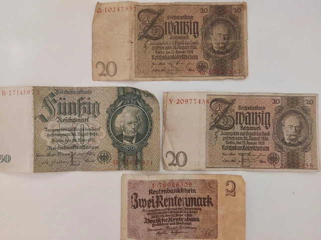 ALTE REICHSMARK GELDSCHEINE Scheine 1x Rentenmark EUR 15,00 - PicClick DE