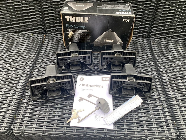 THULE EVO CLAMP Footpack 7105 - Pack of 4 with keys £82.00 - PicClick UK