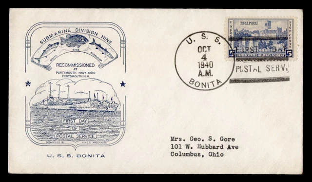 DR WHO 1940 USS BONITA NAVY SUBMARINE RECOMMISSIONED PORTSMOUTH NH ...