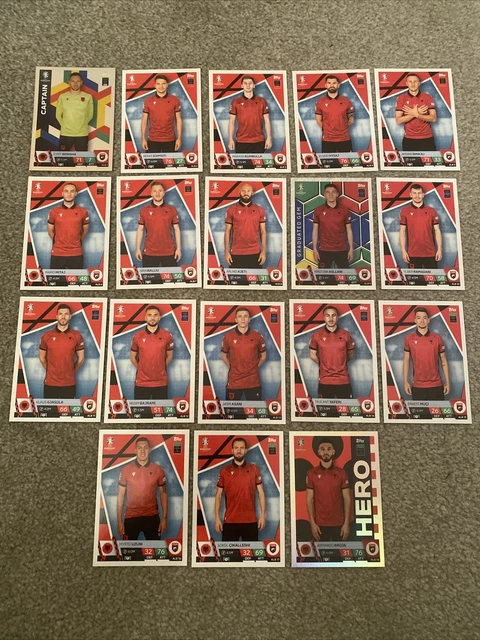 TOPPS UEFA EURO 2024 Match Attax -- Team Albania -- 18 Cards Complete ...