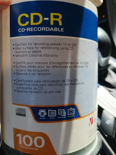 VERBATIM CD-R DISCS 700MB/80min 52x Spindle Silver 60 OF 100 Pack $10. ...