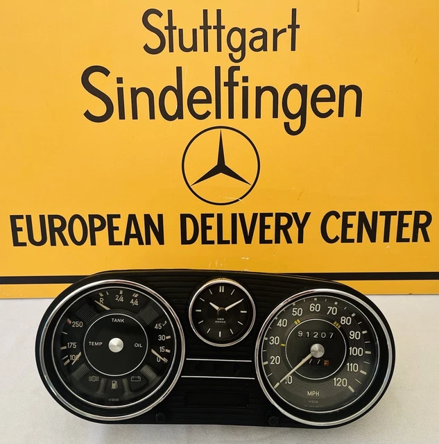 MERCEDES BENZ W115 W108 Speedometer Cluster Assembly 120 Mile VDO ...
