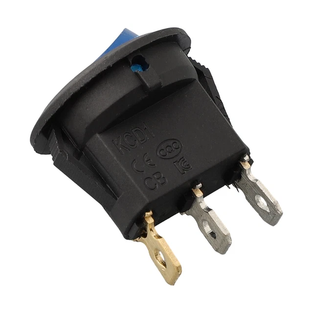 BLUE LED ROUND Switch With LED 12 Volt DC 12V 2-pin 3-pin 5Pcs Car ...