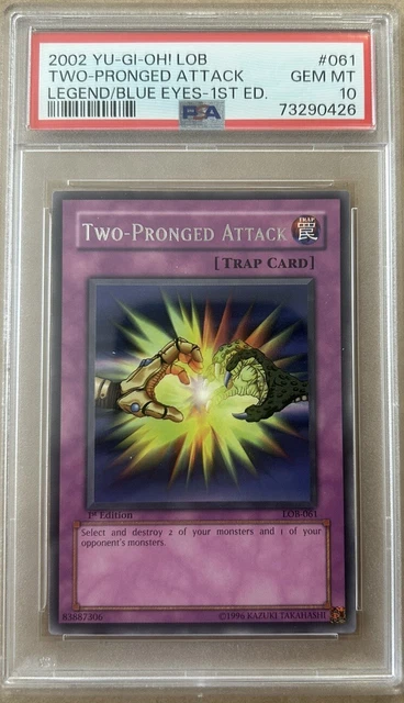 YUGIOH TWO PRONGED Attack LOB 1er PSA 10 GEMME COMME NEUF EUR 154,81 ...