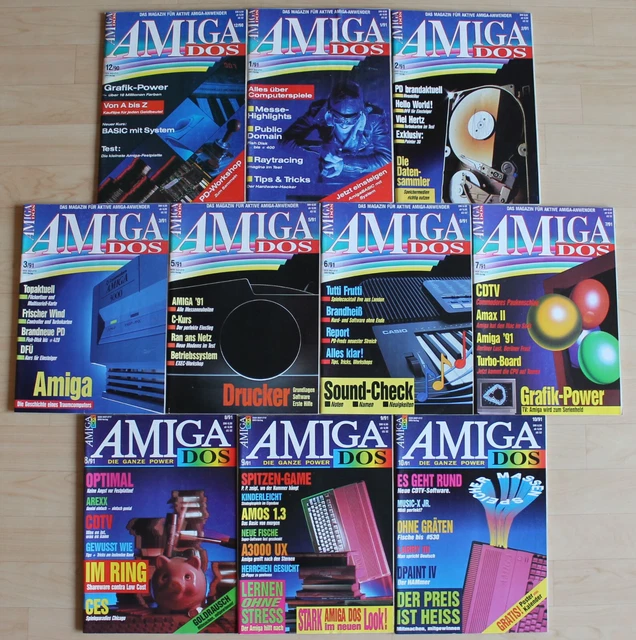 ZEITSCHRIFT AMIGA DOS 10 Hefte aus Jahrgang 1990 - 1991 EUR 40,00 ...