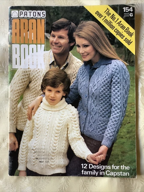 PATONS KNITTING PATTERN book 154. Aran. 15 designs for the family. £5.00 - PicClick UK