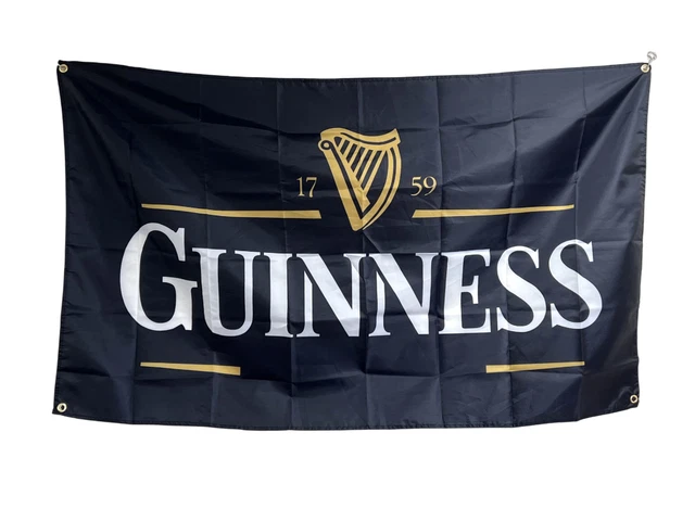 GUINNESS BEER FLAG 5x3 Foot Banner Pub Bar Advertising Free 48 Hour UK ...