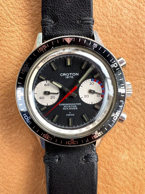 VINTAGE NIVADA CROTON Chronomaster Aviator Sea Diver watch 60's ...