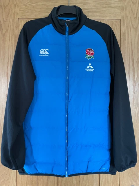 MEN'S CANTERBURY ENGLAND Rugby Padded Jacket Large L Thermoreg Blue £37 ...