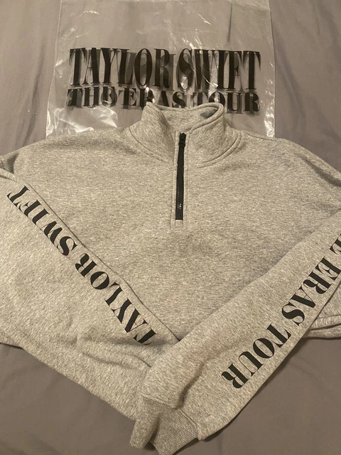 TAYLOR SWIFT THE Eras Tour Official Merch Quarter Zip Gray Sweatshirt ...