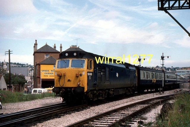 6X4 COLOUR RAILWAY photograph Class 50 50009 at Paignton 08.77 £1.00 ...