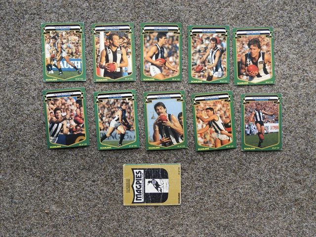 SCANLENS VFL 1985 FOOTY CARDS BULK LOT x11 FITZROY LIONS TEAM SET incl ...