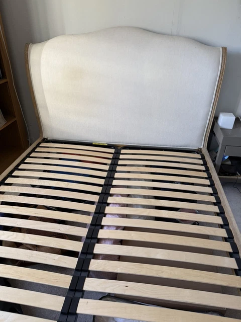 LOAF KINGSIZE BED Frame, Coco, French, Cream Cotton Headboard Plus ...