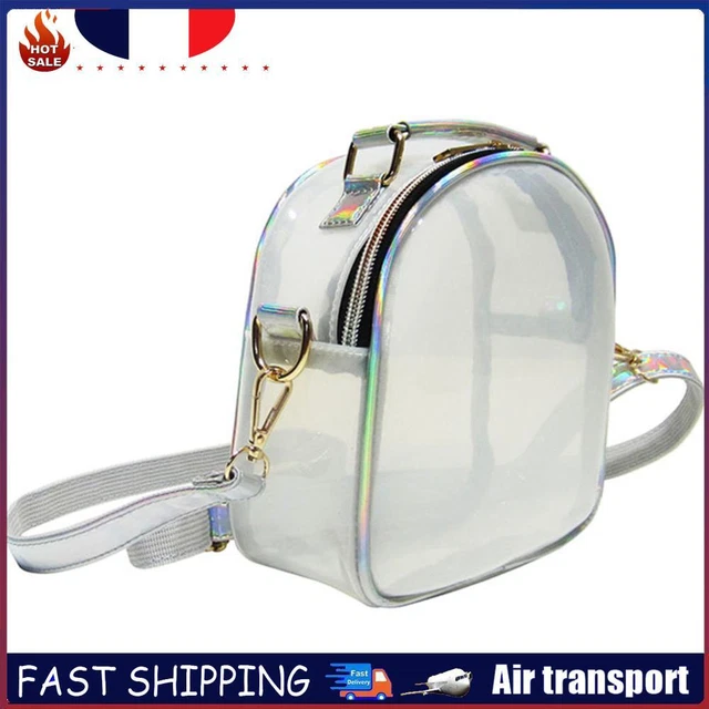 TRANSPARENT PVC CROSSBODY Bag Women Mini Jelly Clear Phone Purse (White ...