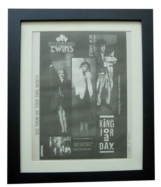 THOMPSON TWINS+KING FOR Day+Poster+Ad+Rare Original 1985+Framed+Fast ...