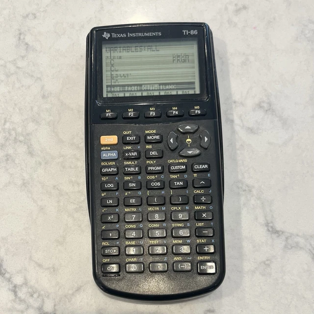 TEXAS INSTRUMENT TI-86 Graphing Calculator With Cover, Turns On Broken ...
