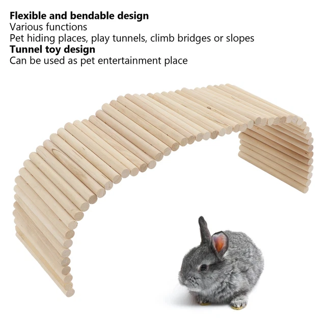 PET BRIDGE WOODEN Safe Bendable Small Wooden Rodents Chewing Climbing ...