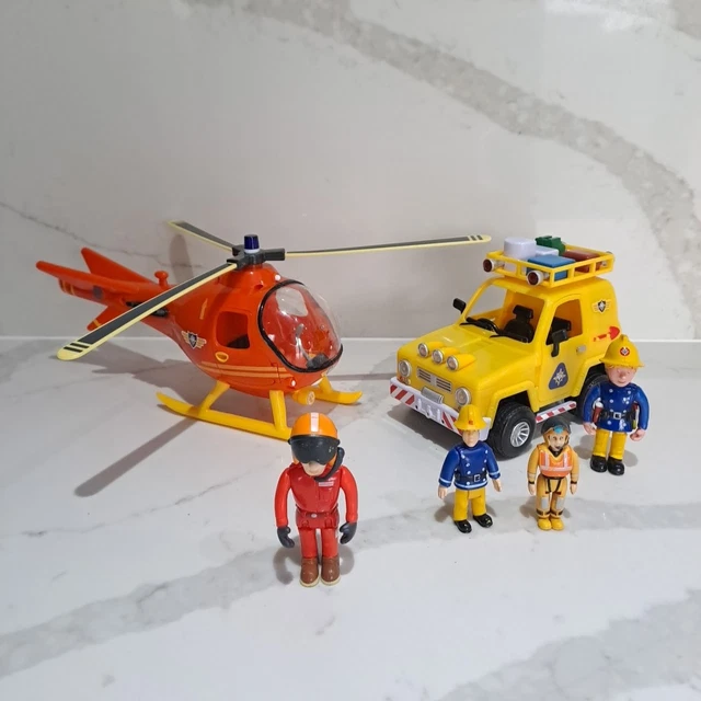 FIREMAN SAM MOUNTAIN Rescue Helicopter & Jeep With Figures £19.99 ...