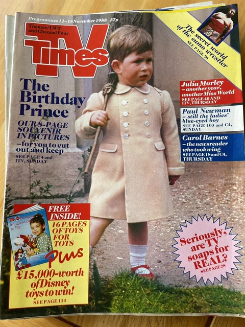 TV TIMES MAGAZINE. 12-18 Nov 1988. Charles At 40. £4.99 - PicClick UK