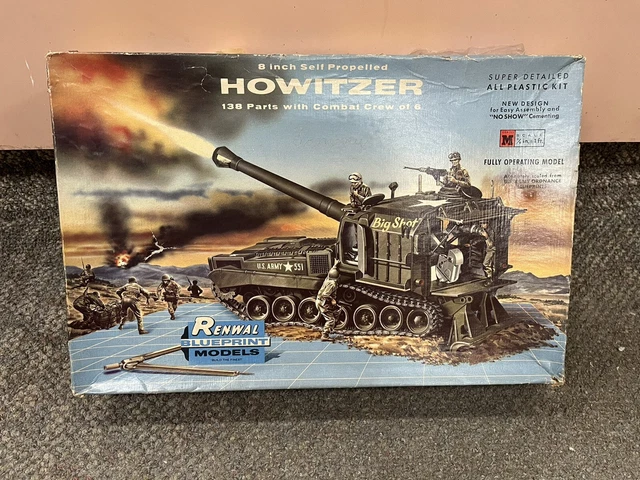 * VINTAGE RENWAL Self Propelled Howitzer Plastic Model Kit #M 551:298 ...