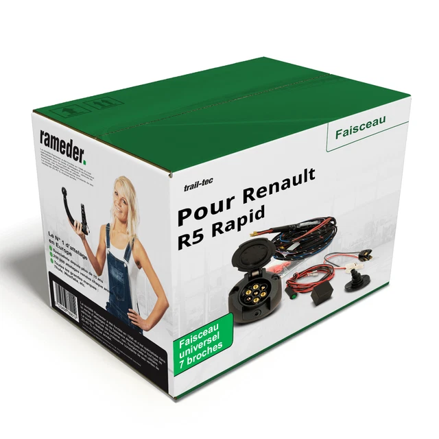 CÂBLE COMPLET UNIVERSEL 7 broches pour RENAULT R5 Rapid, 85-98 trail ...