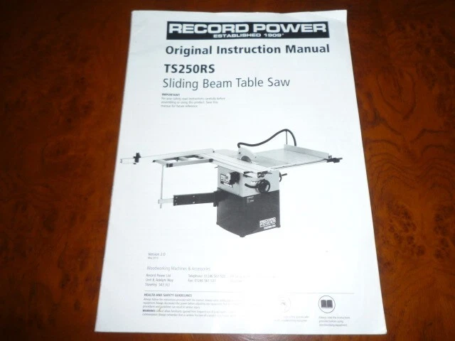 VINTAGE RECORD POWER Sliding Beam Table Saw Owner Manual User Guide £3. ...