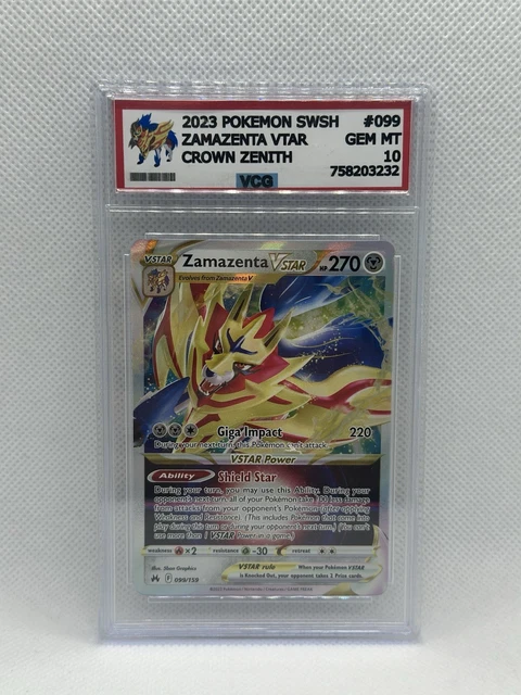 2023 POKEMON CROWN Zenith 099/159 Zamazenta Vstar VCG 10 MINT - NO PSA ...