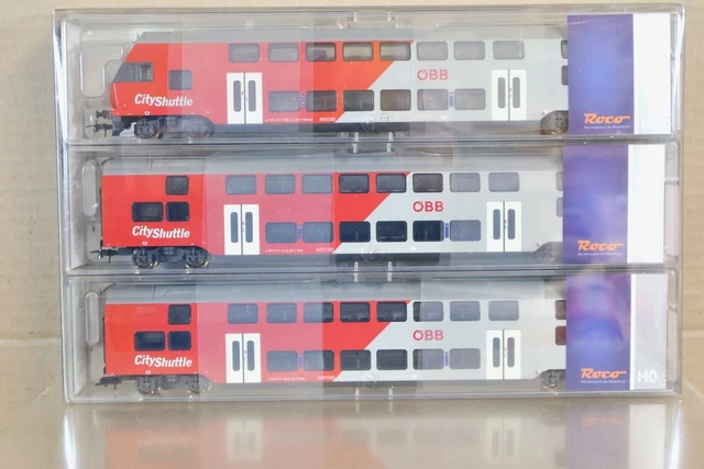 ROCO 64140 OBB ÖBB CITY SHUTTLE DOPPELSTOCK DOUBLE DECKER COACH SET om ...